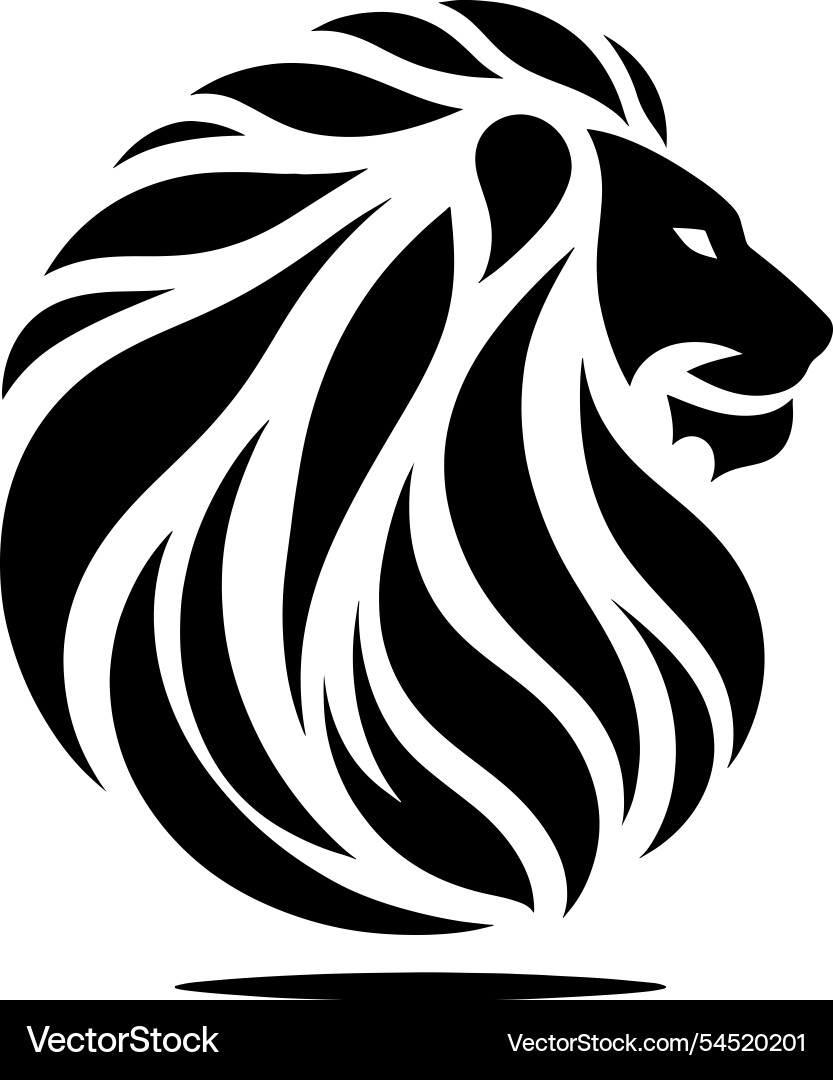 Stylized lion head profile 1 Royalty Free Vector Image