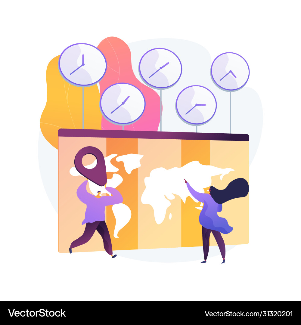 Time zones abstract concept Royalty Free Vector Image