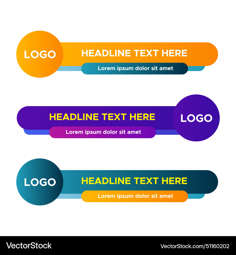 Lower third template tv header mockup television Vector Image