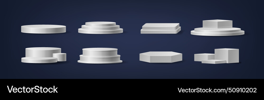 Realistic 3d podium stage and platform Royalty Free Vector
