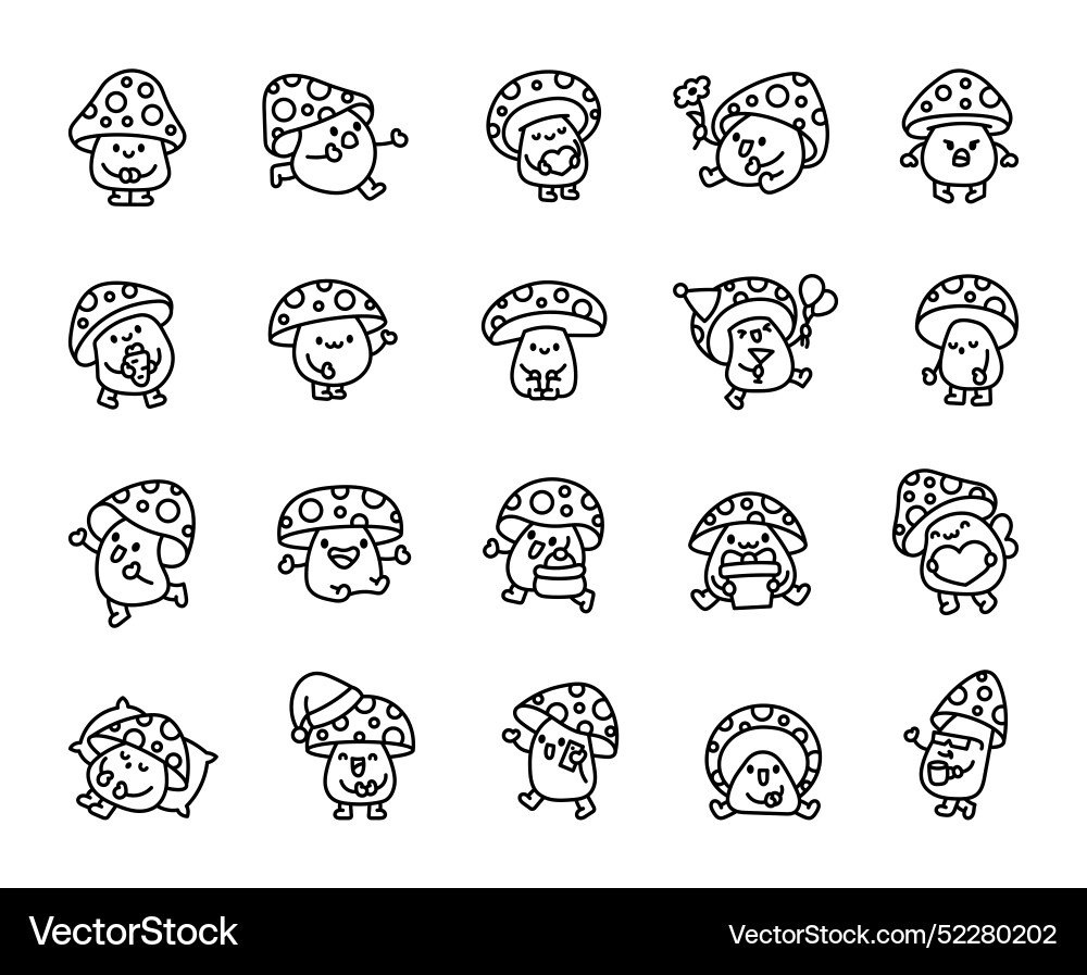 mushroom coloring pages cute