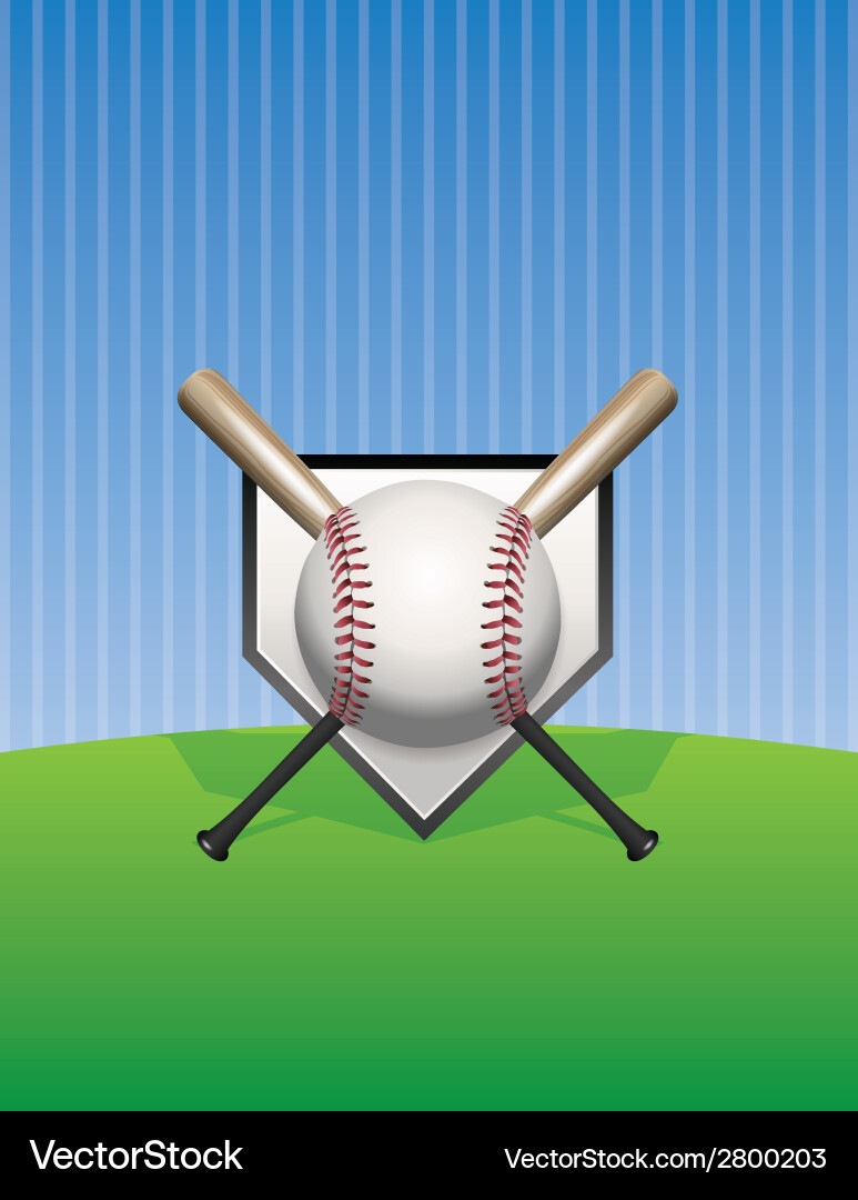 Baseball Pinstripes Home Plate Bats Royalty Free Vector