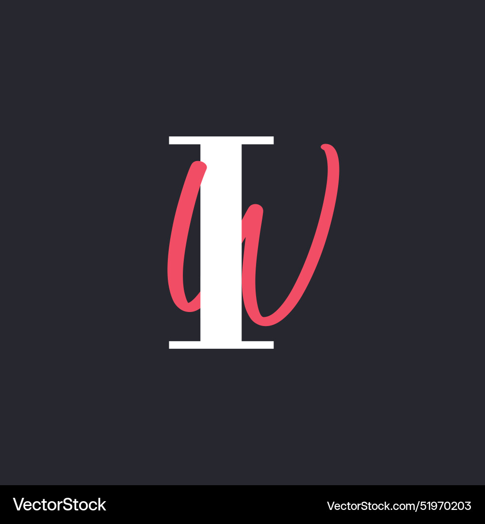 Letter iw logo perfectly blended initials Vector Image
