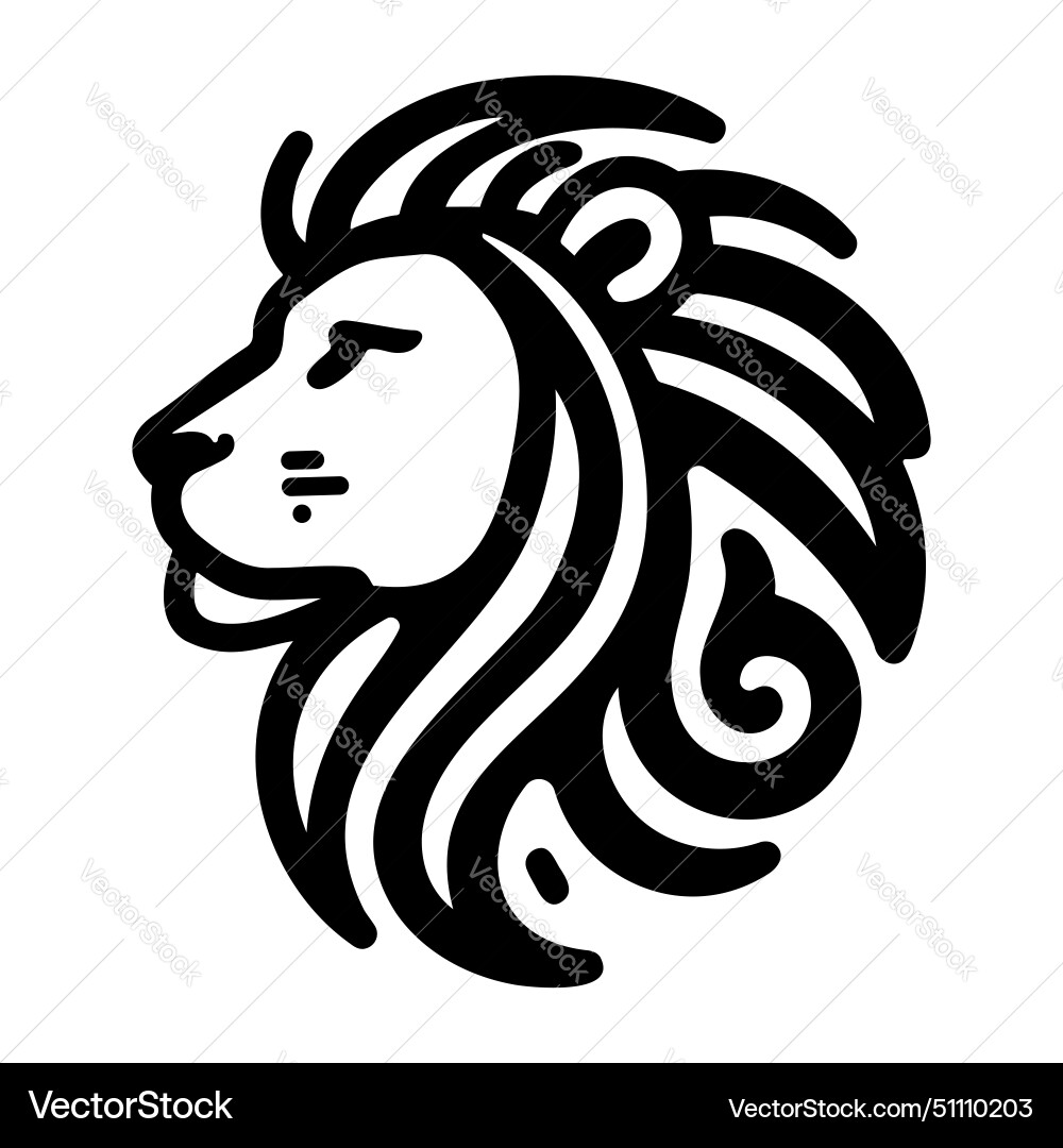 Lion logo icon symbol flat Royalty Free Vector Image
