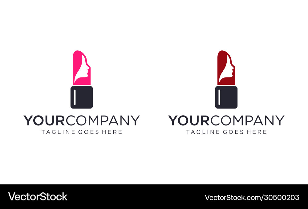 Lipstick cosmetic logo design concept Royalty Free Vector