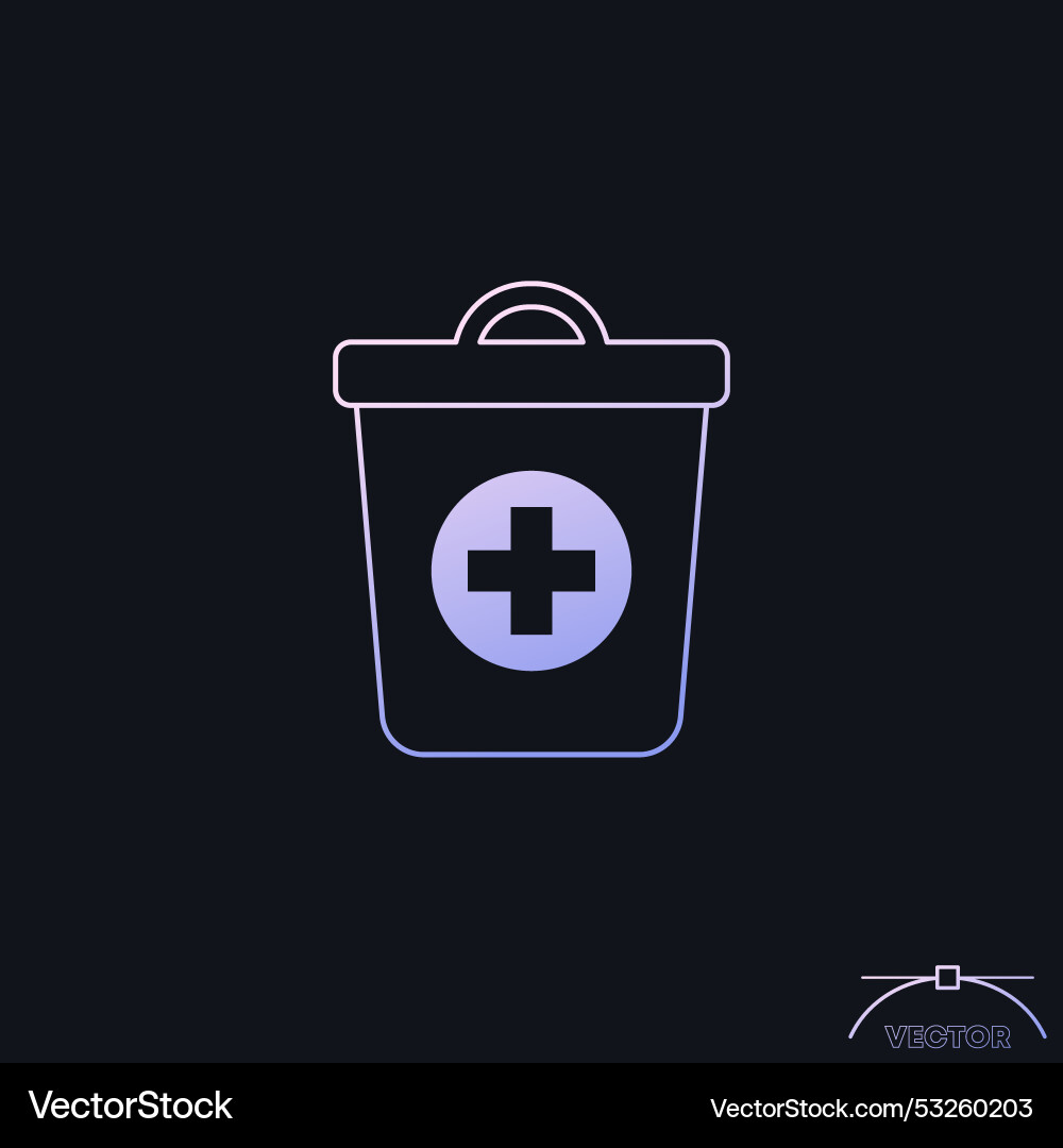 Medical waste icon with a trash bin Royalty Free Vector