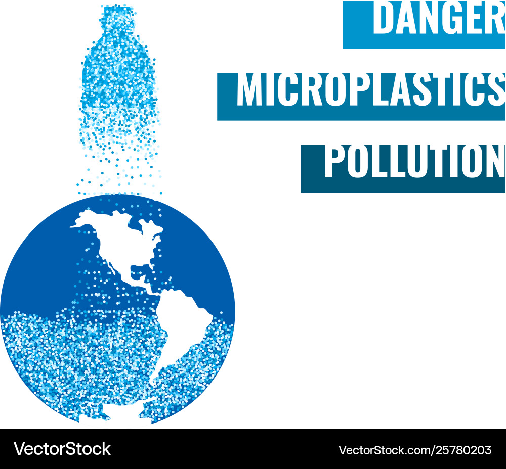Microplastics in water banner Royalty Free Vector Image