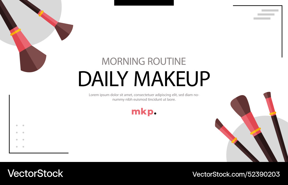 Minimal makeup artist youtube thumbnail Royalty Free Vector