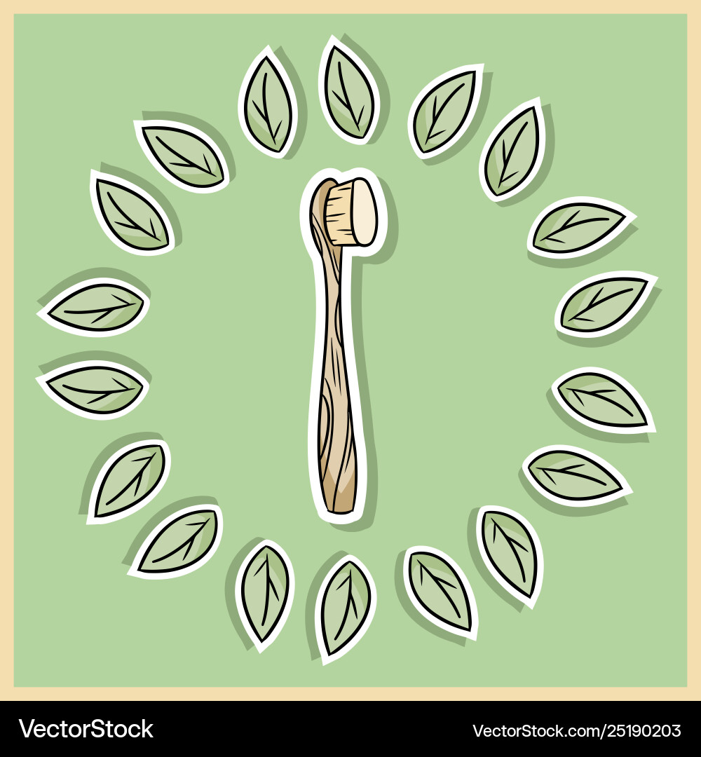 Natural material bamboo toothbrush ecological Vector Image