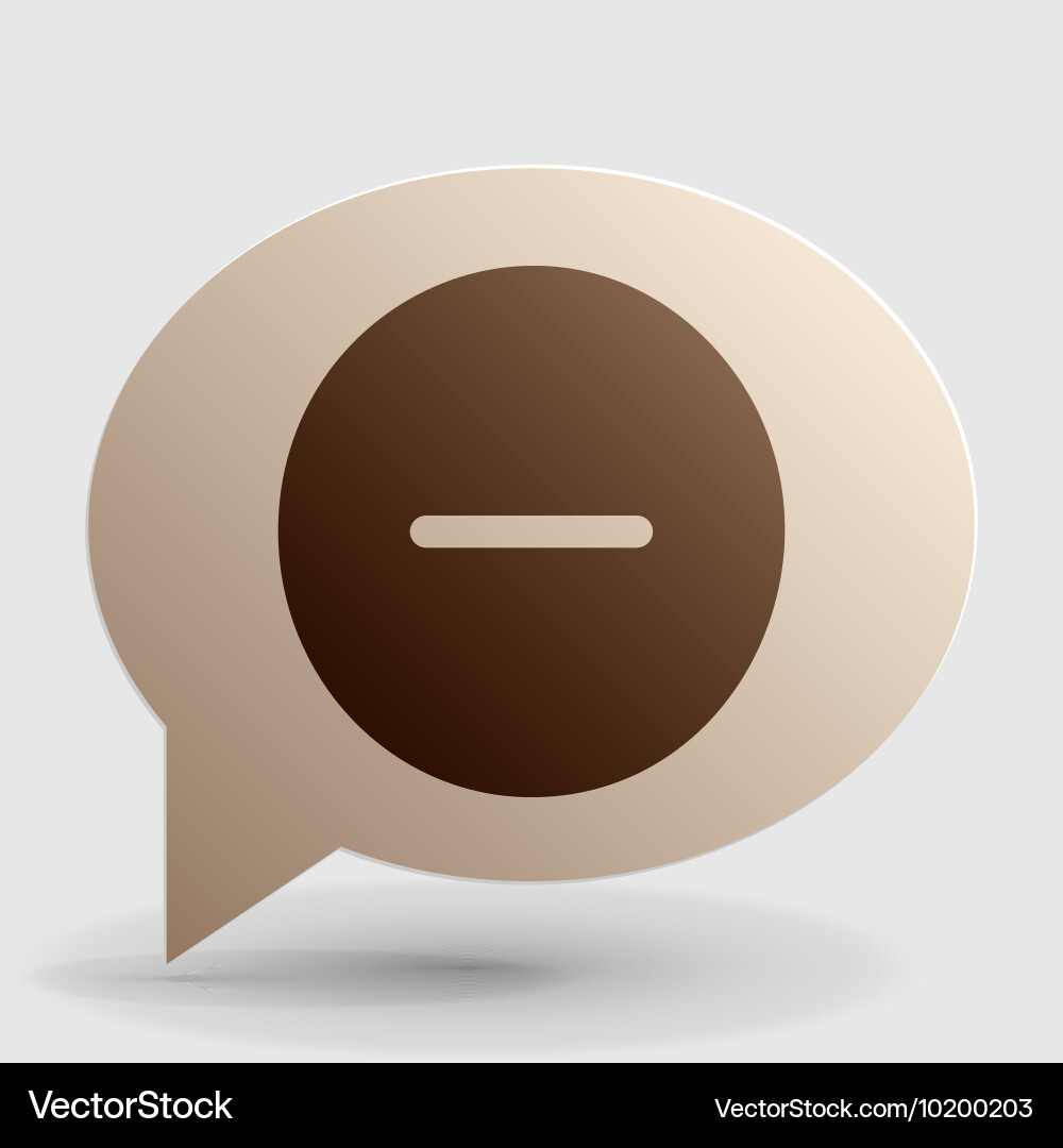 Negative symbol minus sign brown Royalty Free Vector Image