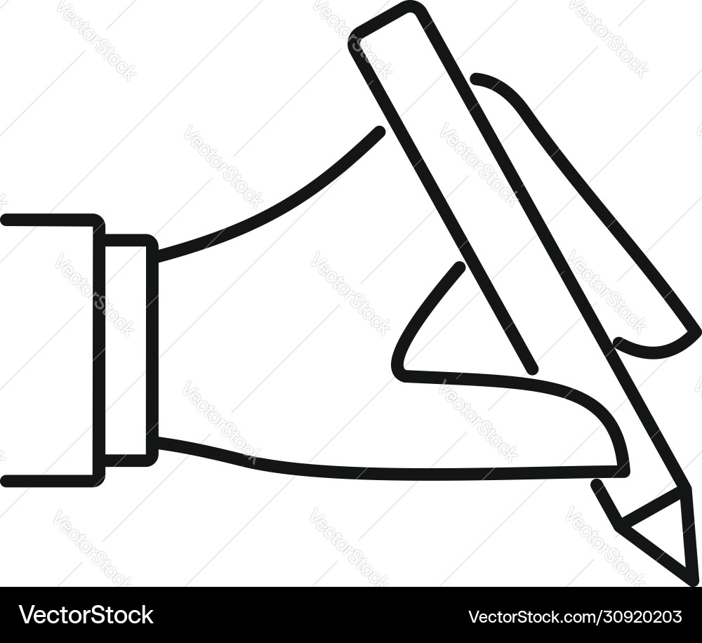 Pen biometric authentication icon outline style Vector Image Pen biometric authentication icon outline style Vector Image