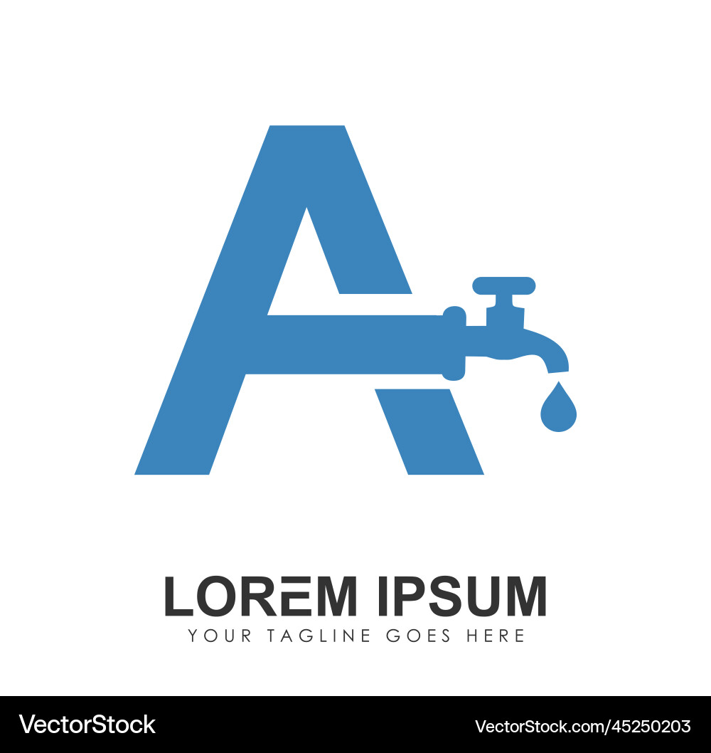 Plumbing monogram logo initial letter Royalty Free Vector