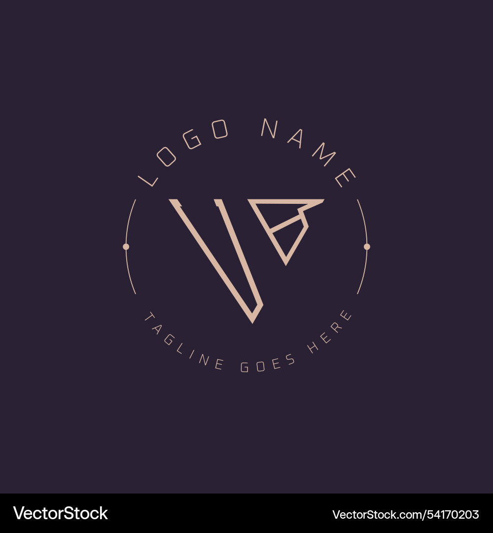 Professional vb logo modern minimal letter Vector Image