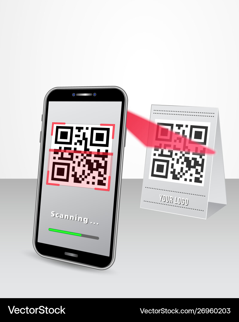 Qr code cashless payment via smart phone Vector Image