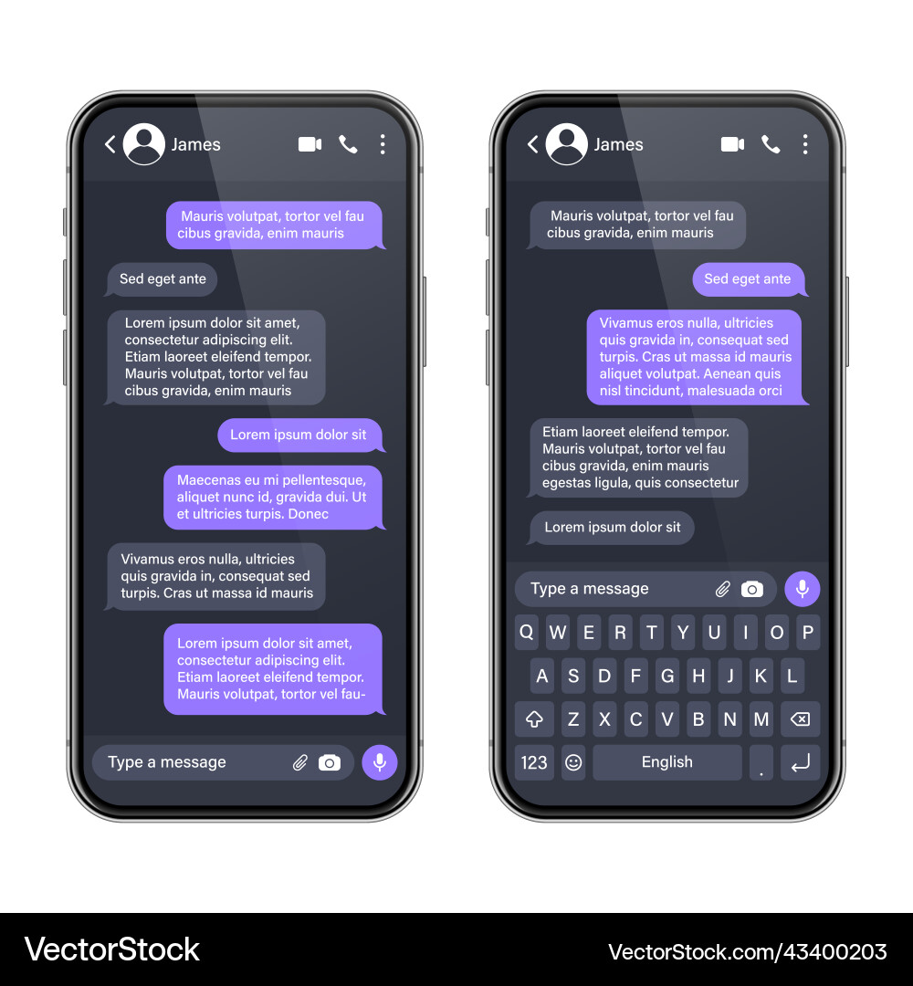 Realistic smartphone with messaging app sms text Vector Image