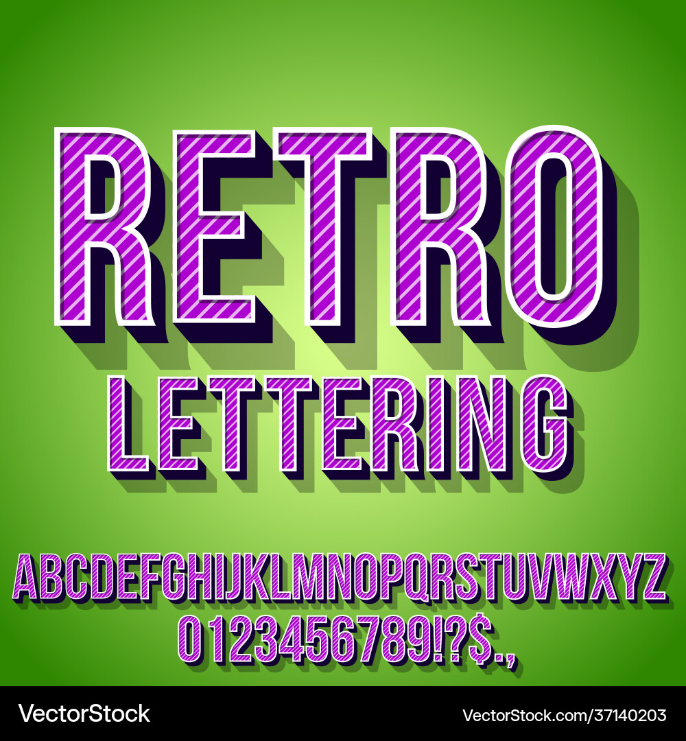 Retro vintage font Royalty Free Vector Image - VectorStock