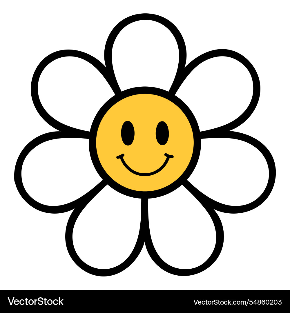 Smiley daisy Royalty Free Vector Image - VectorStock