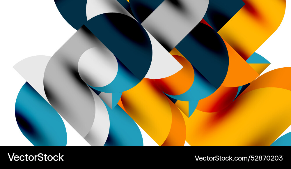 Tech minimal circular shapes geometric art Vector Image