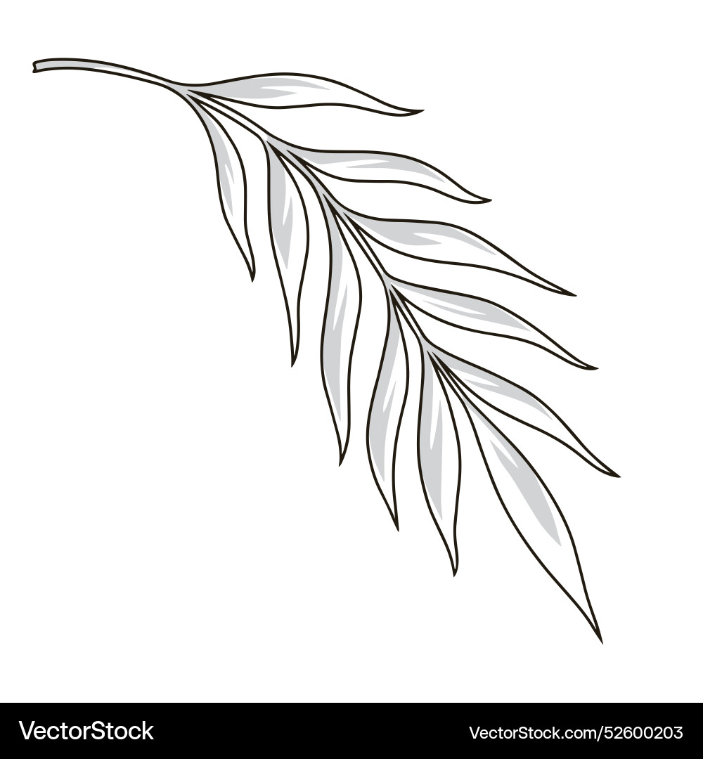 Tree branch detailed emblem monochrome Royalty Free Vector