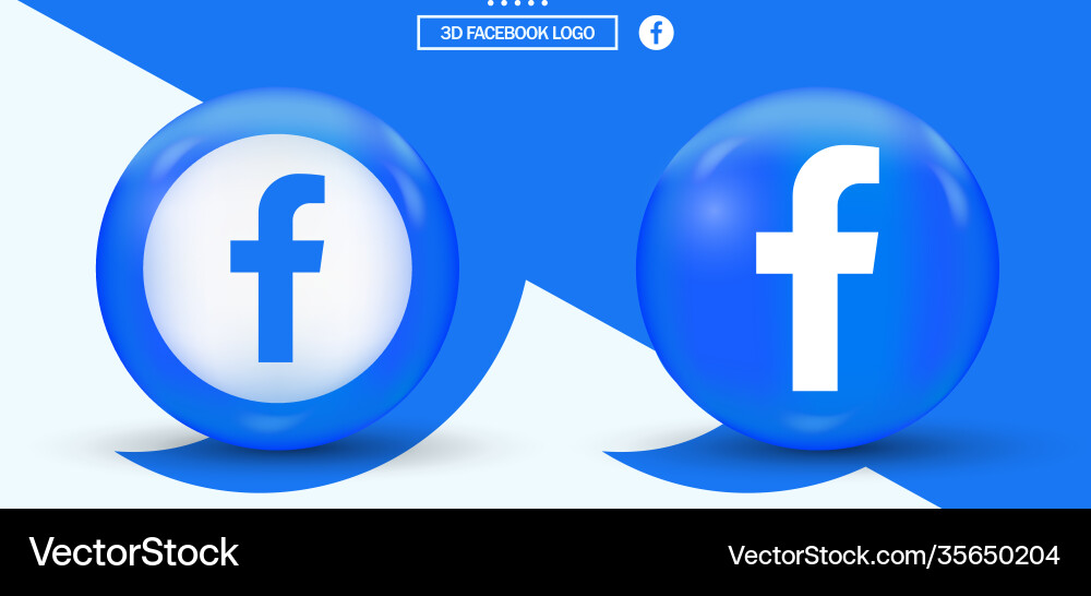 3D Facebook Circle Logo Royalty Free Vector Image