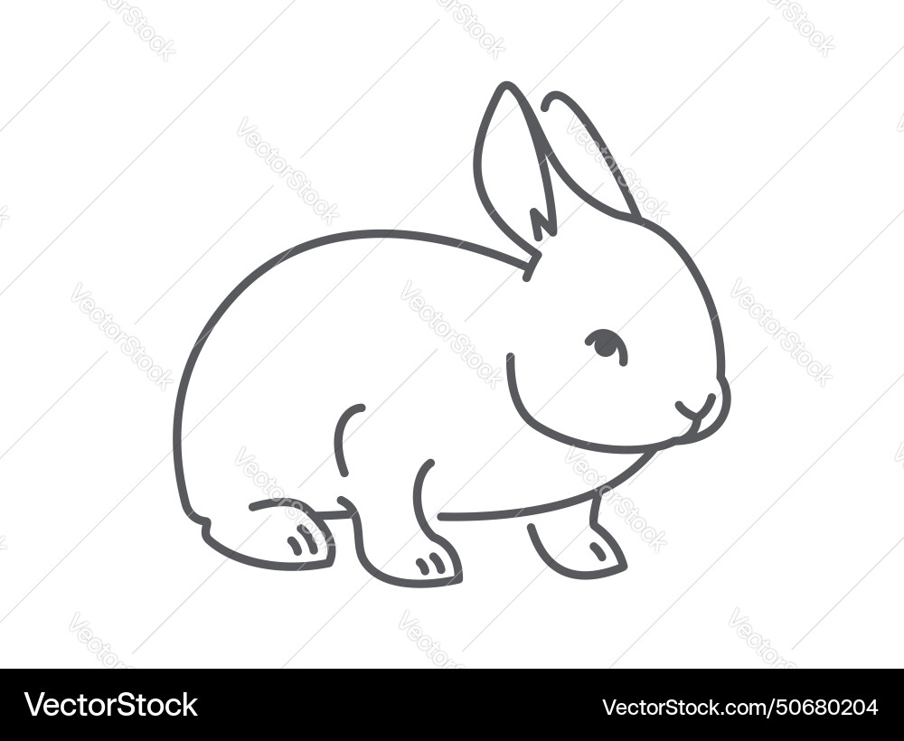 Baby rabbit simple thin line icon Royalty Free Vector Image