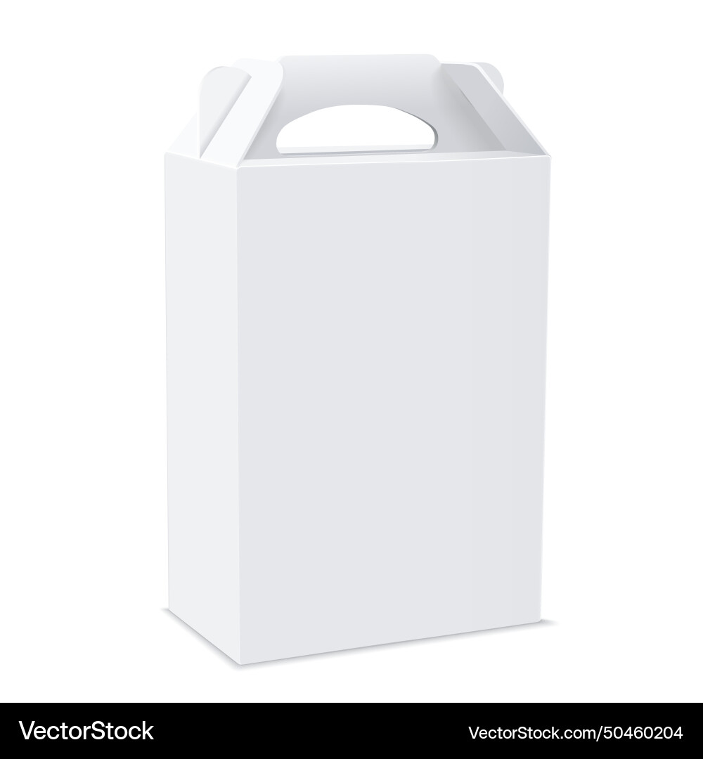 Blank package box with handle Royalty Free Vector Image