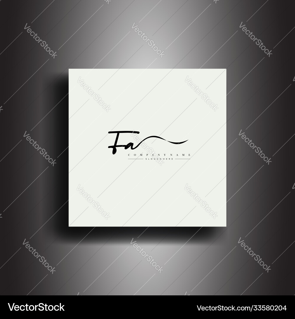 Fa signature style monogramcalligraphic lettering Vector Image