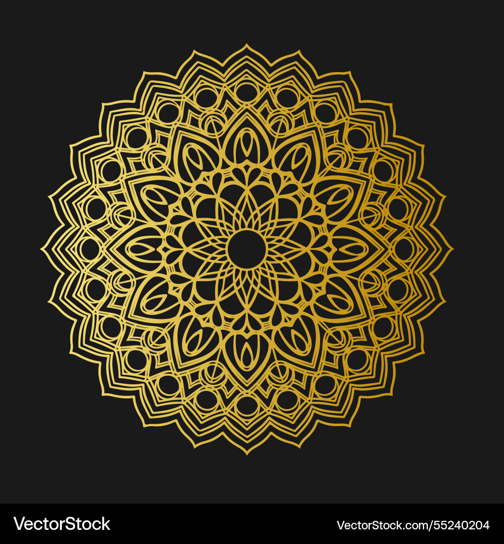 Golden mandala Royalty Free Vector Image - VectorStock