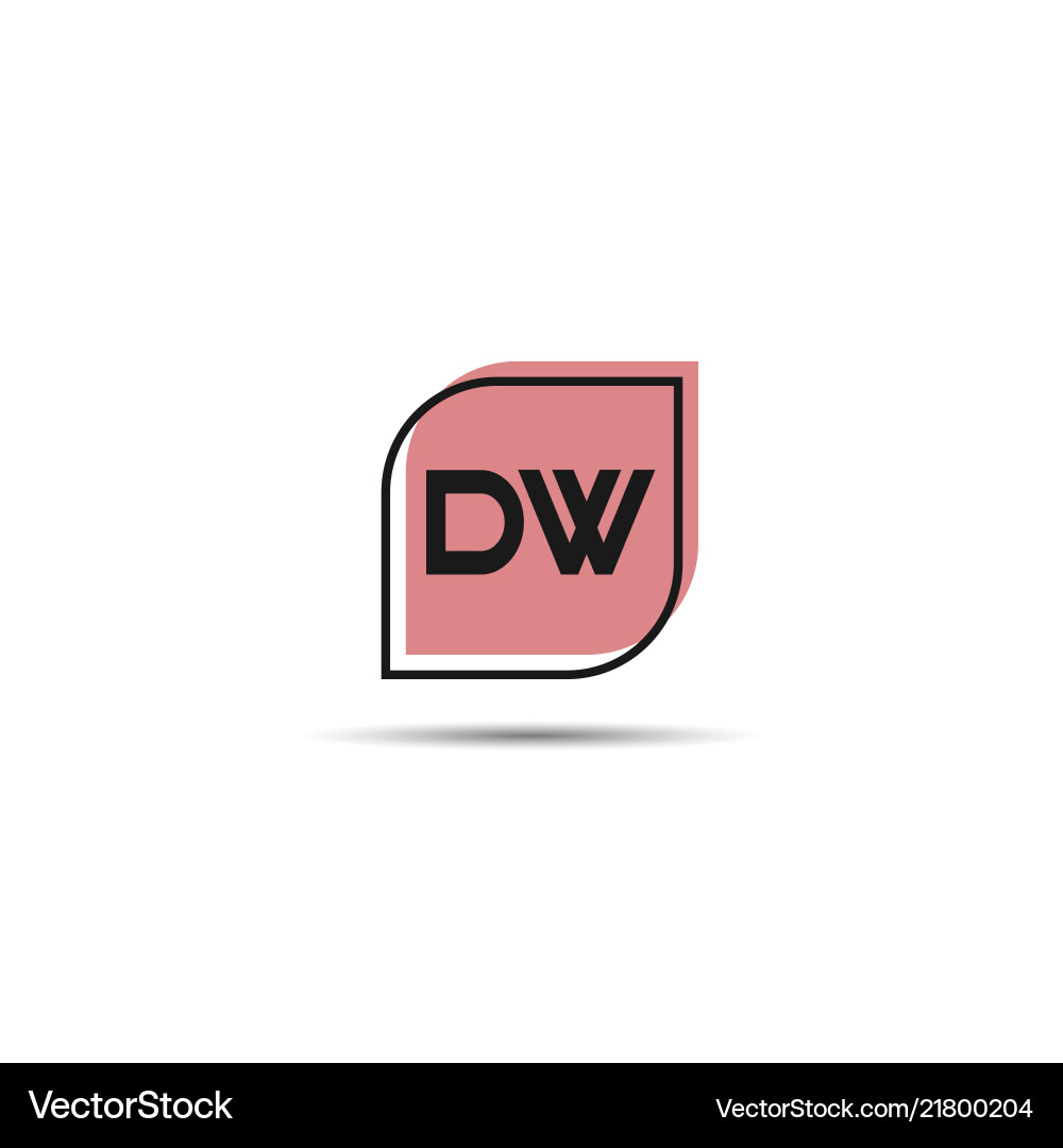 Initial letter dw logo template design Royalty Free Vector