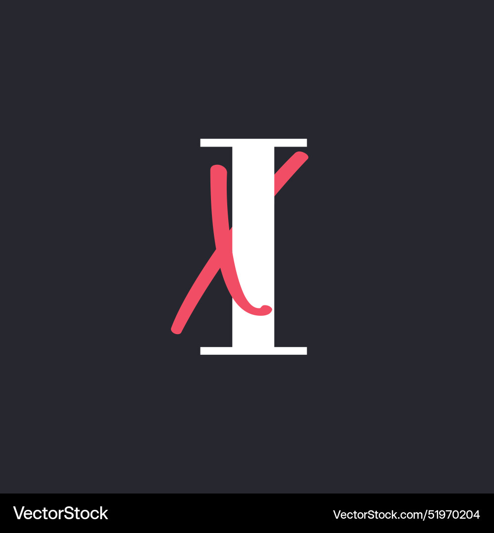 Letter ix logo perfectly blended initials Vector Image