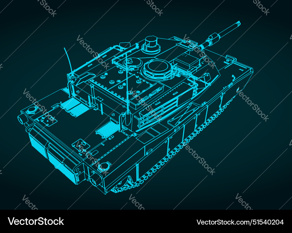 M1 abrams tank drawing Royalty Free Vector Image