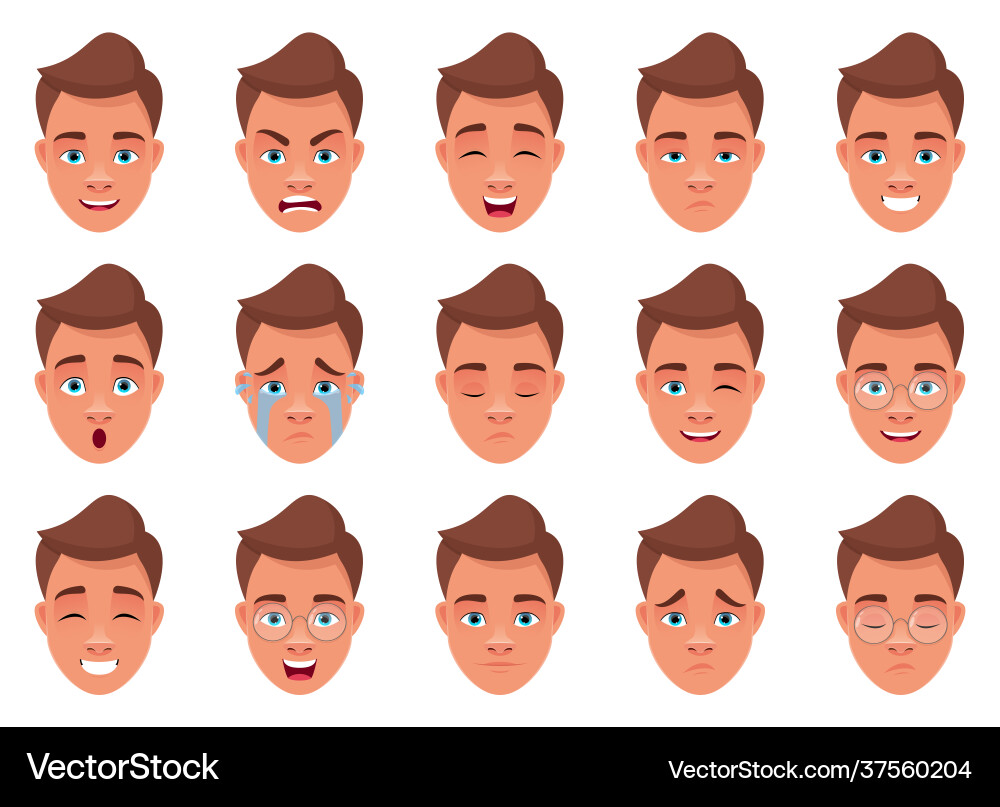 Man face expression design isolated on white Vector Image
