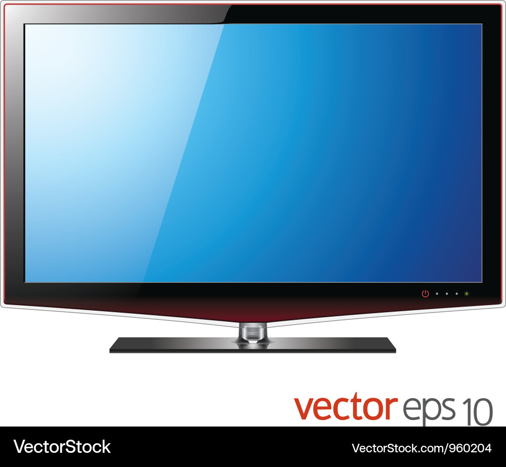 Modern Flat Screen TV Royalty Free Vector Image