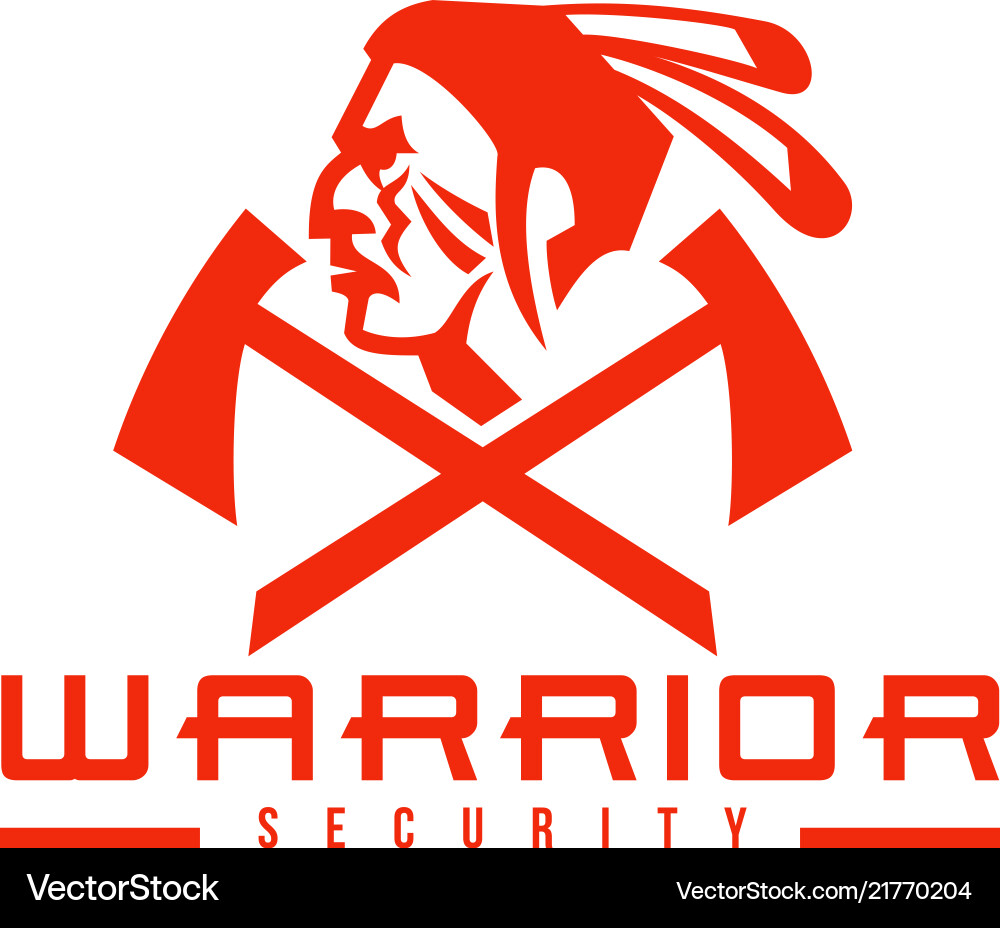 Native american warrior security mascot Royalty Free Vector