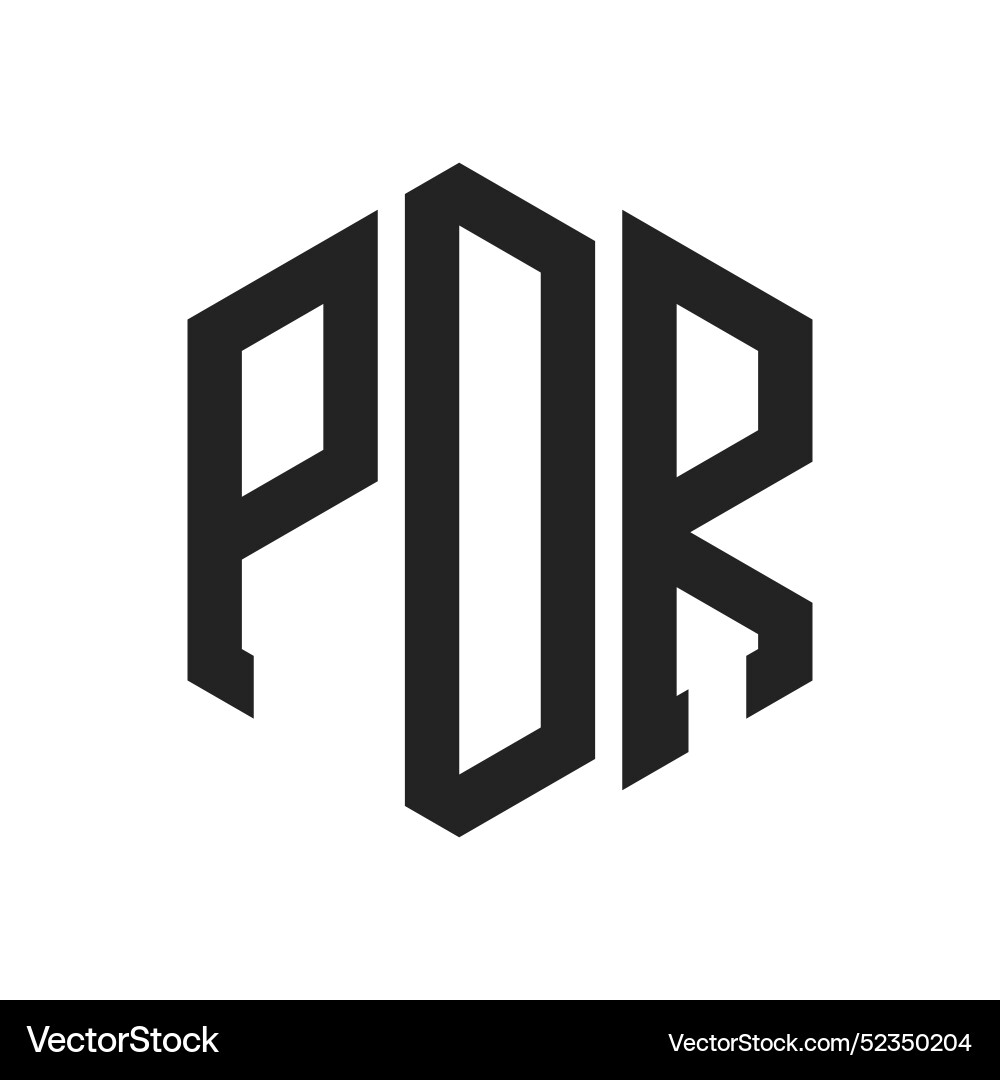 Pdr logo design initial letter monogram Royalty Free Vector