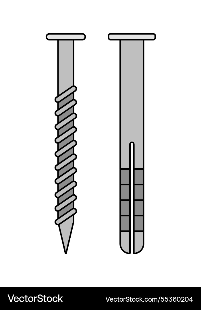 Self tapping screw and dowel flat icon Royalty Free Vector
