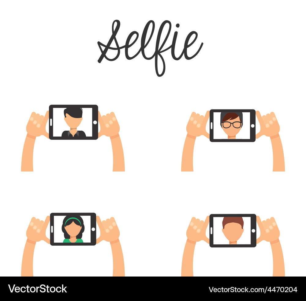 Selfie concept Royalty Free Vector Image - VectorStock