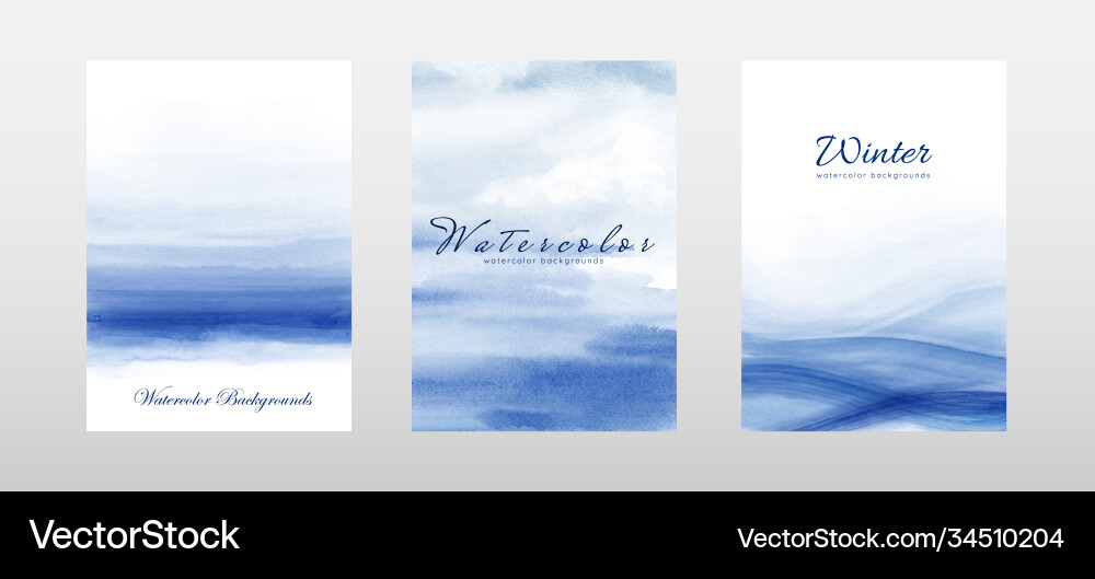 Set abstract creative minimalist blue Royalty Free Vector