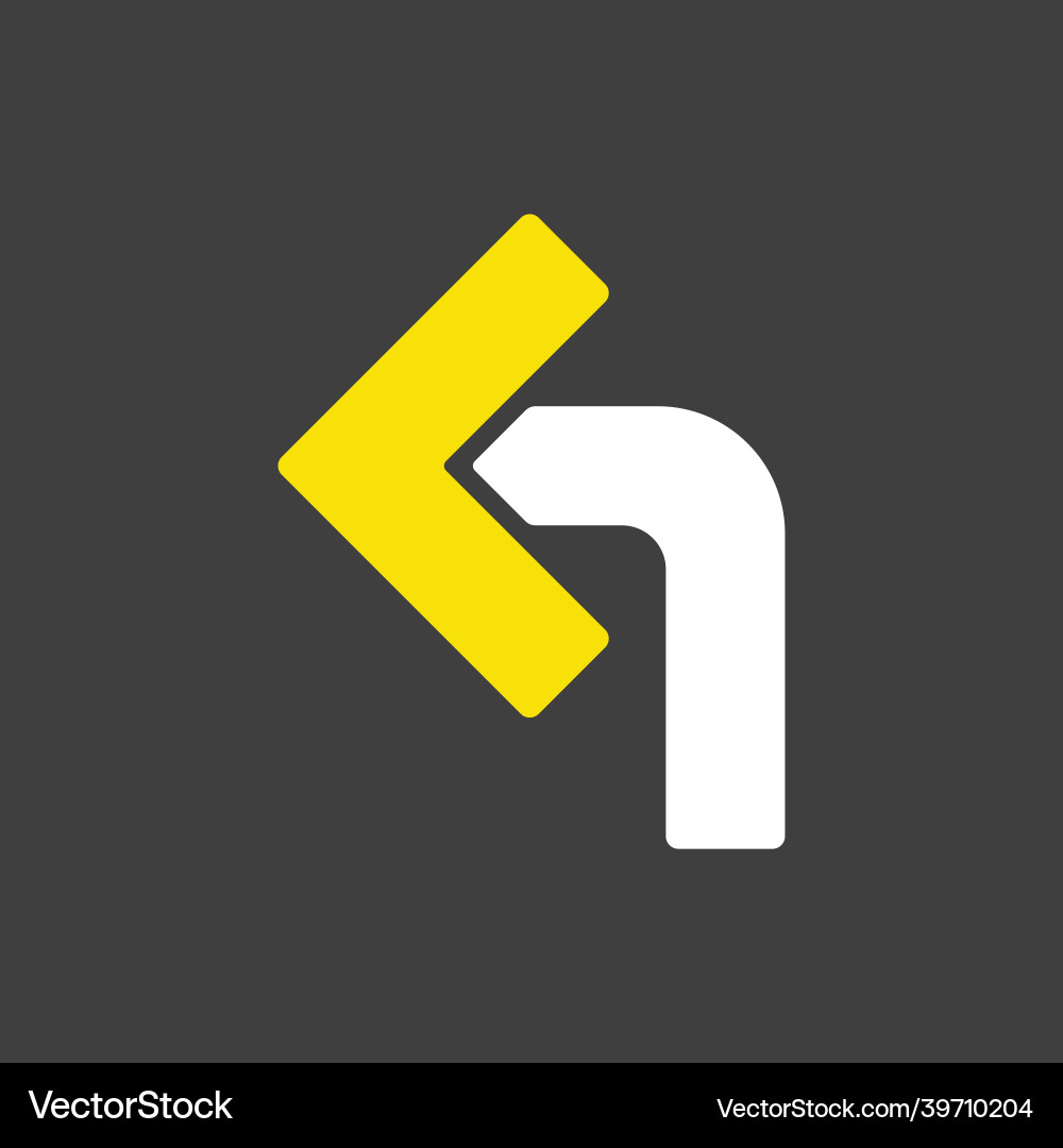 Turn left arrow icon navigation sign Royalty Free Vector
