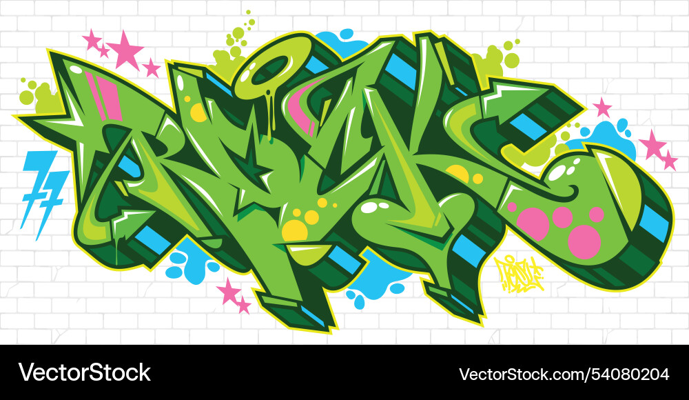 Urban hip hop abstract word lets graffiti style Vector Image