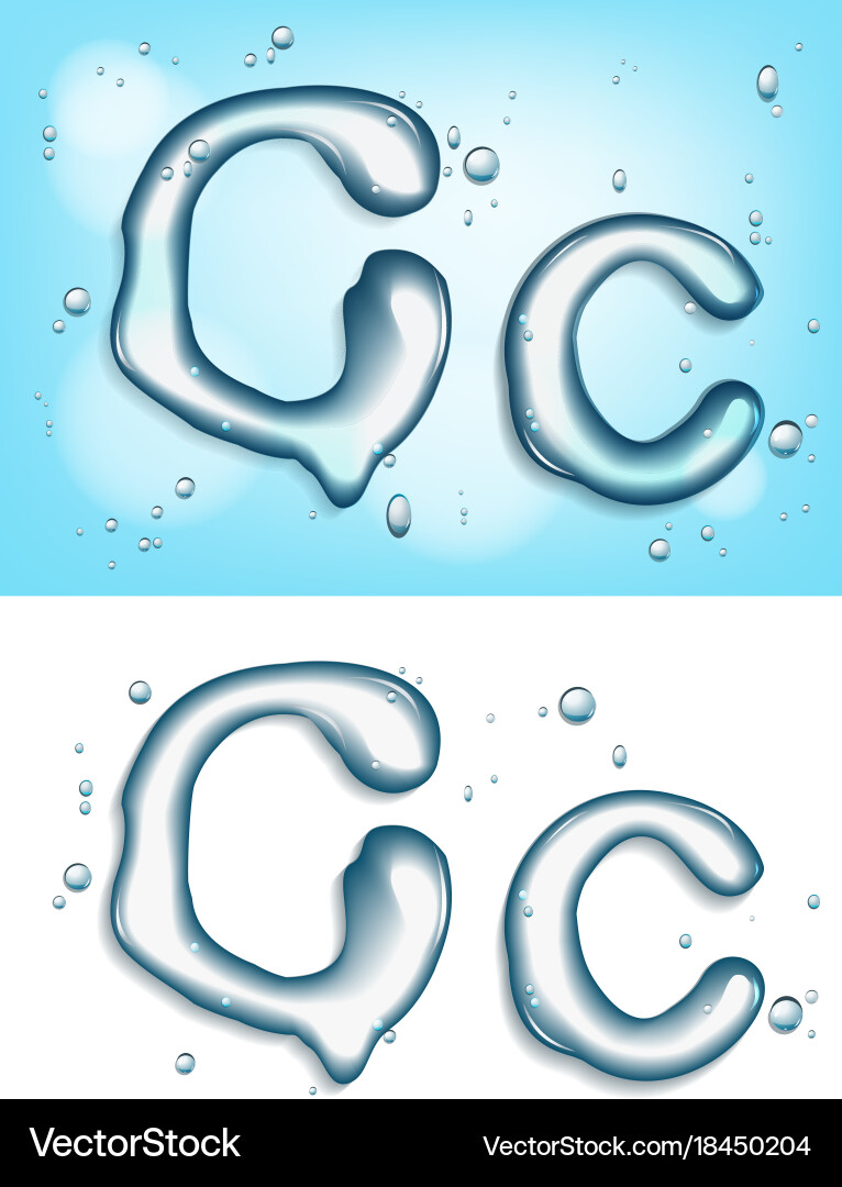 Water typeface Royalty Free Vector Image - VectorStock