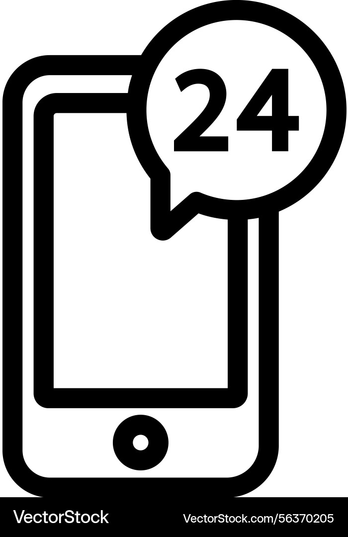 24 hours support icon Royalty Free Vector Image