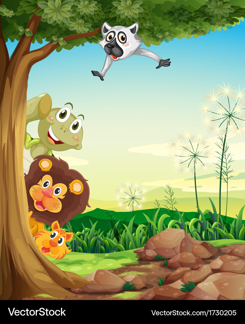 Animals hiding Royalty Free Vector Image - VectorStock