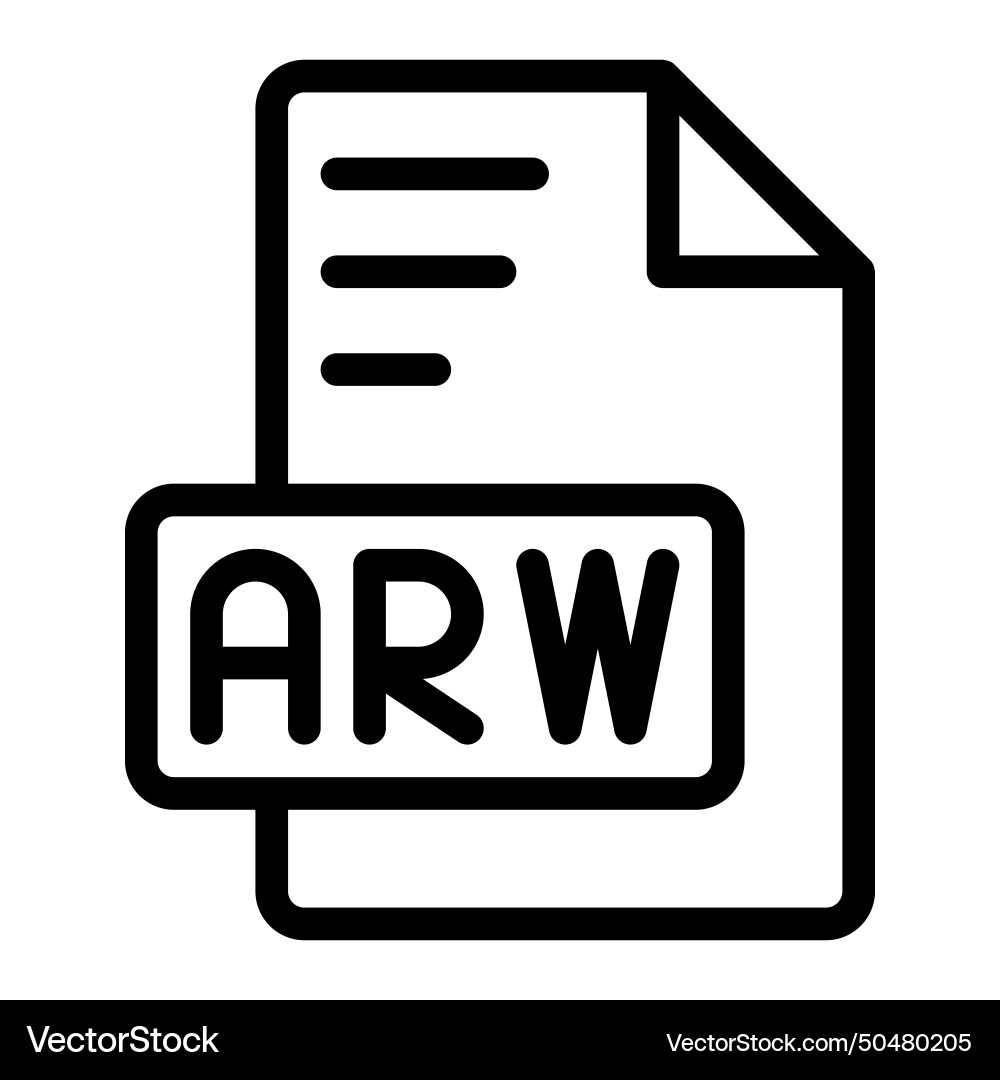 Arw icon outline style design image file Vector Image