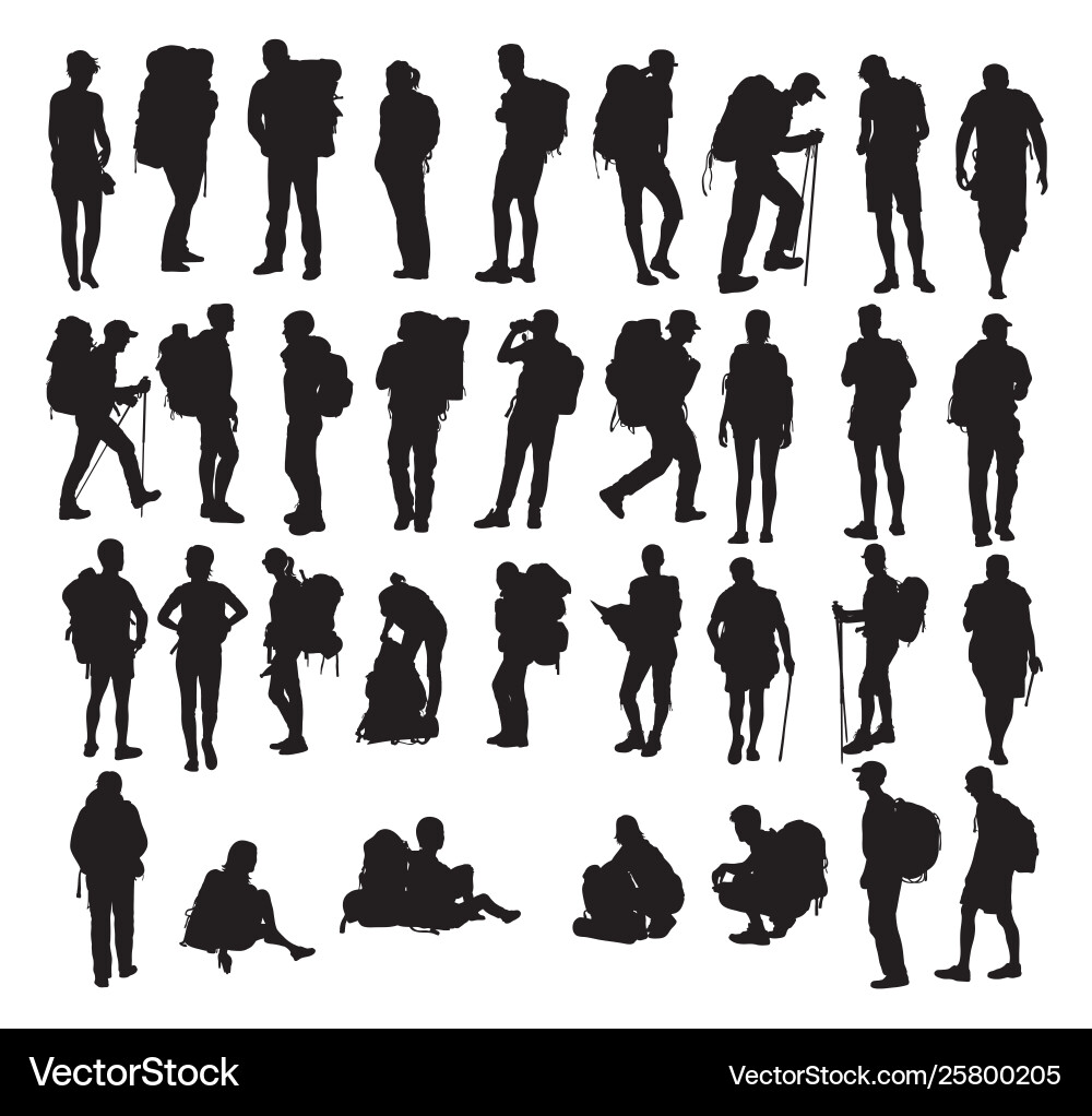 Backpacker bundle Royalty Free Vector Image - VectorStock
