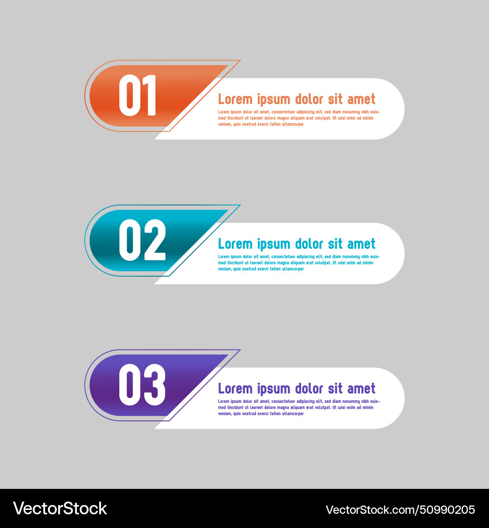 Color gradient labels banner infographic graphic Vector Image