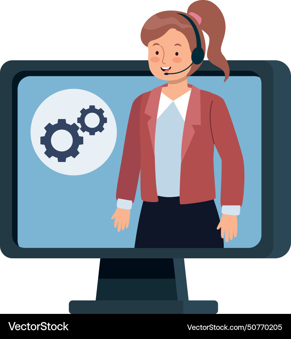 Customer support agent Royalty Free Vector Image