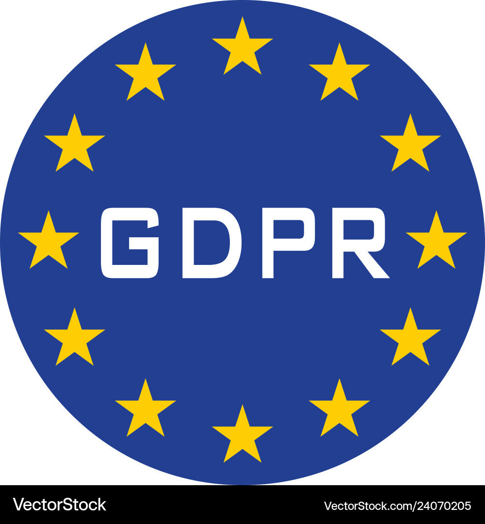 Gdpr icon for web isolate blue white text Vector Image
