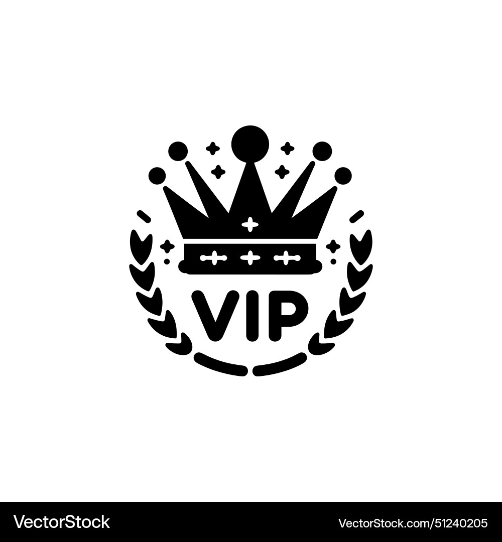 Golden vip crown flat icon Royalty Free Vector Image