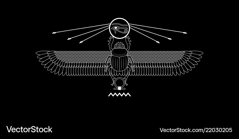 Graphic print of egypt sacred scarab pattern Vector Image